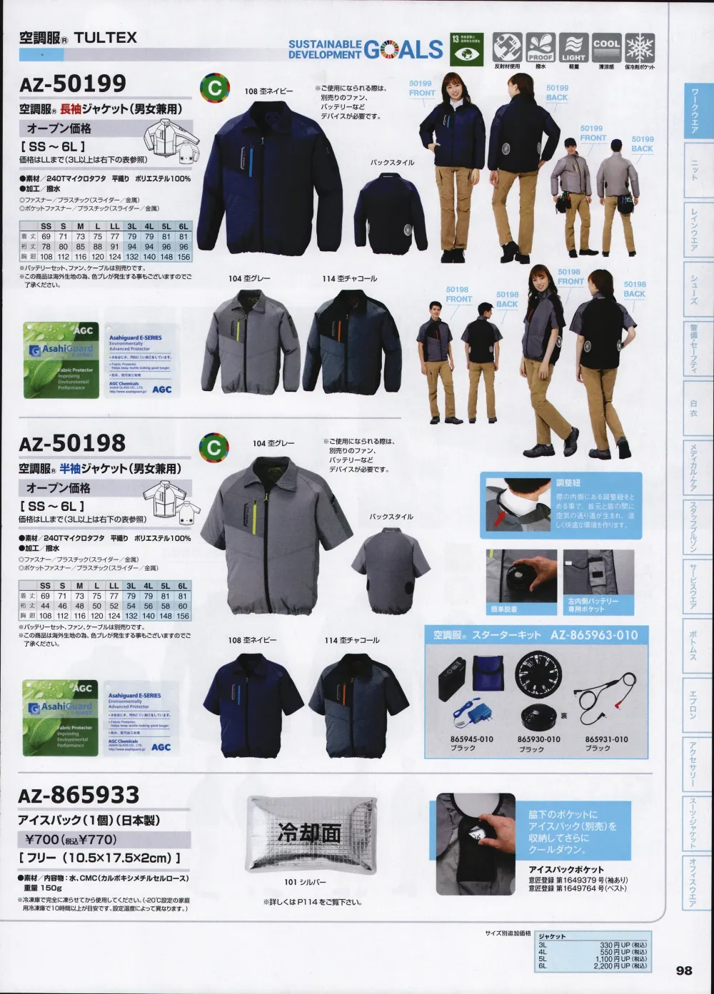 作業服JP 半袖ジャケット（空調服）（男女兼用） アイトス空調服 AZ-50198 作業着・ワーキングユニフォームの専門店