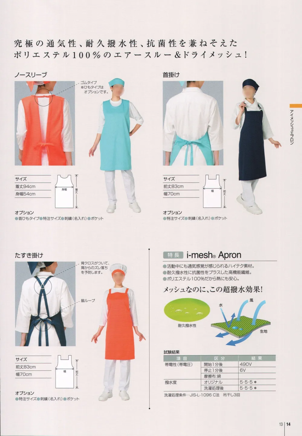 アイメッシュエプロン 首掛けタイプ E5200 55ネイビー：ホームセンターのEC・ジャングル - キッチン用品・食器・調理器具