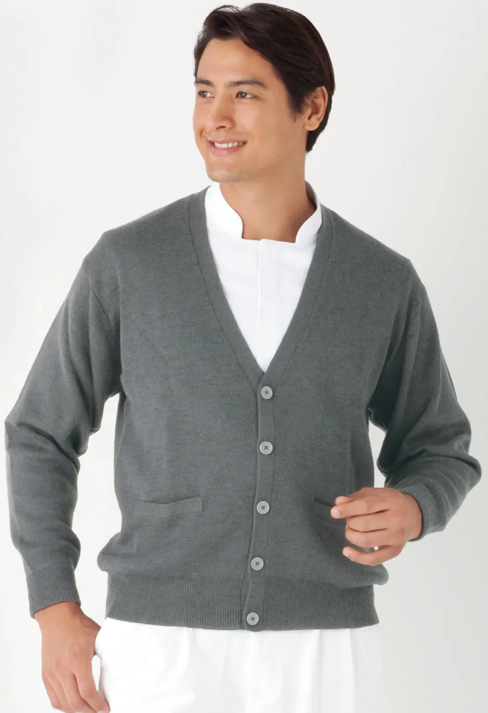 メンズカーディガン KAZEN 203-19 白衣・診察衣・ナース服・介護服の専門店