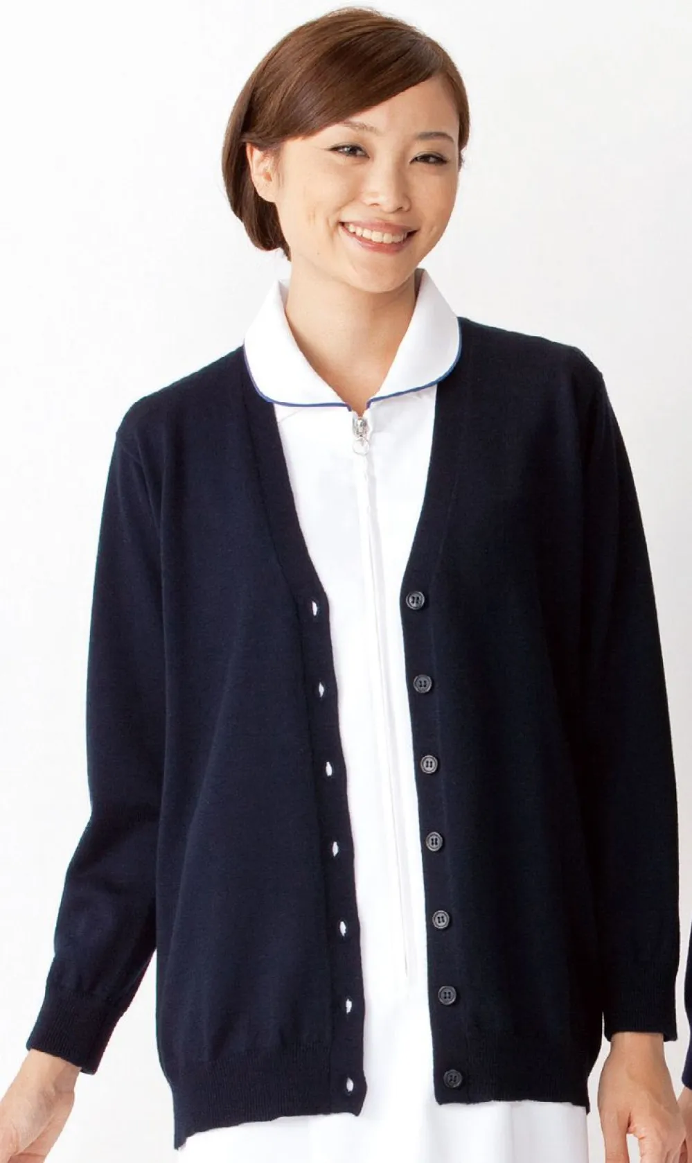カーディガン（丈長タイプ） KAZEN 206-91 白衣・診察衣・ナース服・介護服の専門店