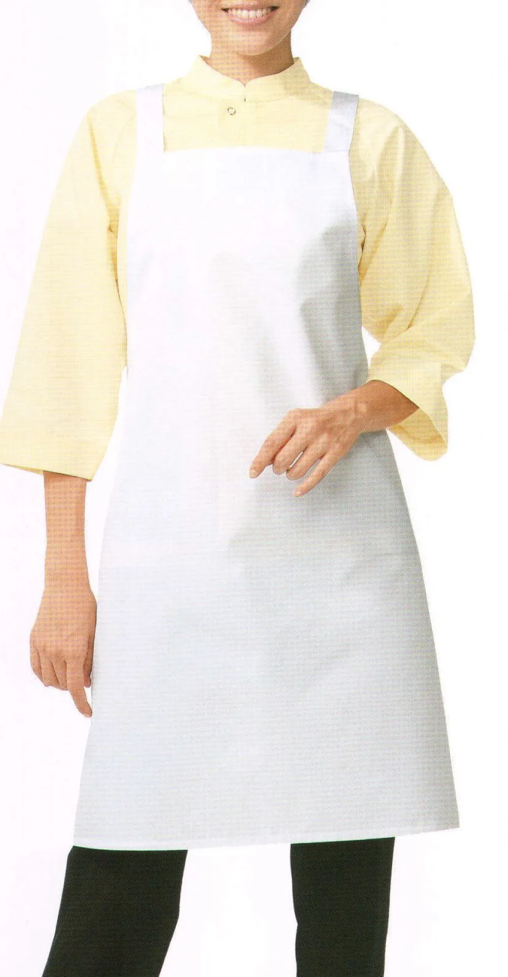 胸当てエプロン KAZEN 584-20 食品工場用白衣・給食衣・クリーンルーム用ユニフォーム・厨房用白衣の専門店 食品白衣jp