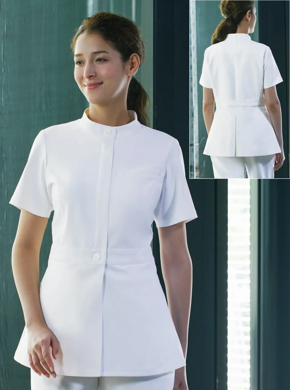 レディスジャケット半袖 KAZEN KZN310-C10 白衣・診察衣・ナース服・介護服の専門店 医療白衣com