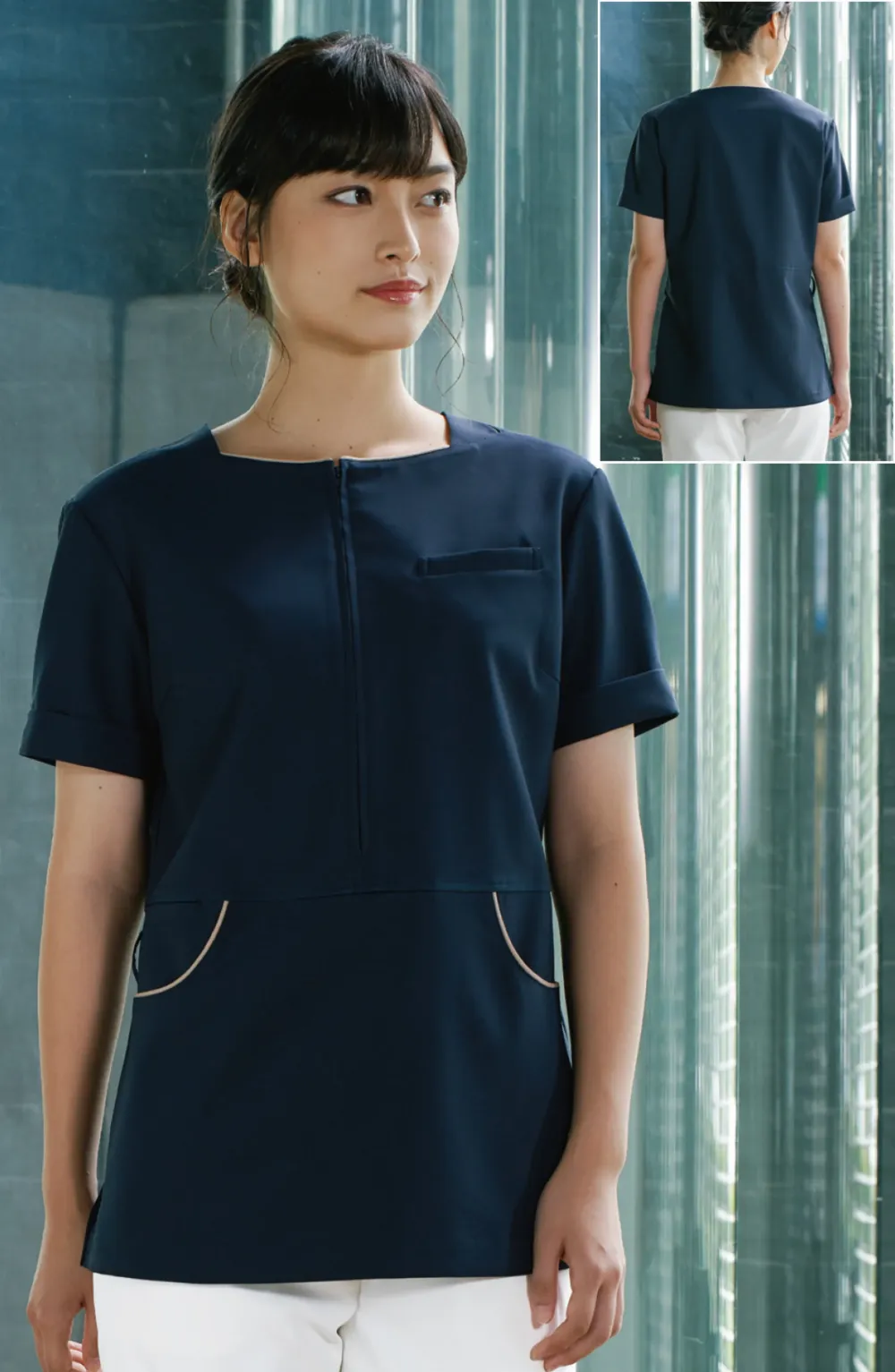 レディスプルオーバー KAZEN KZN312-C18 白衣・診察衣・ナース服・介護服の専門店