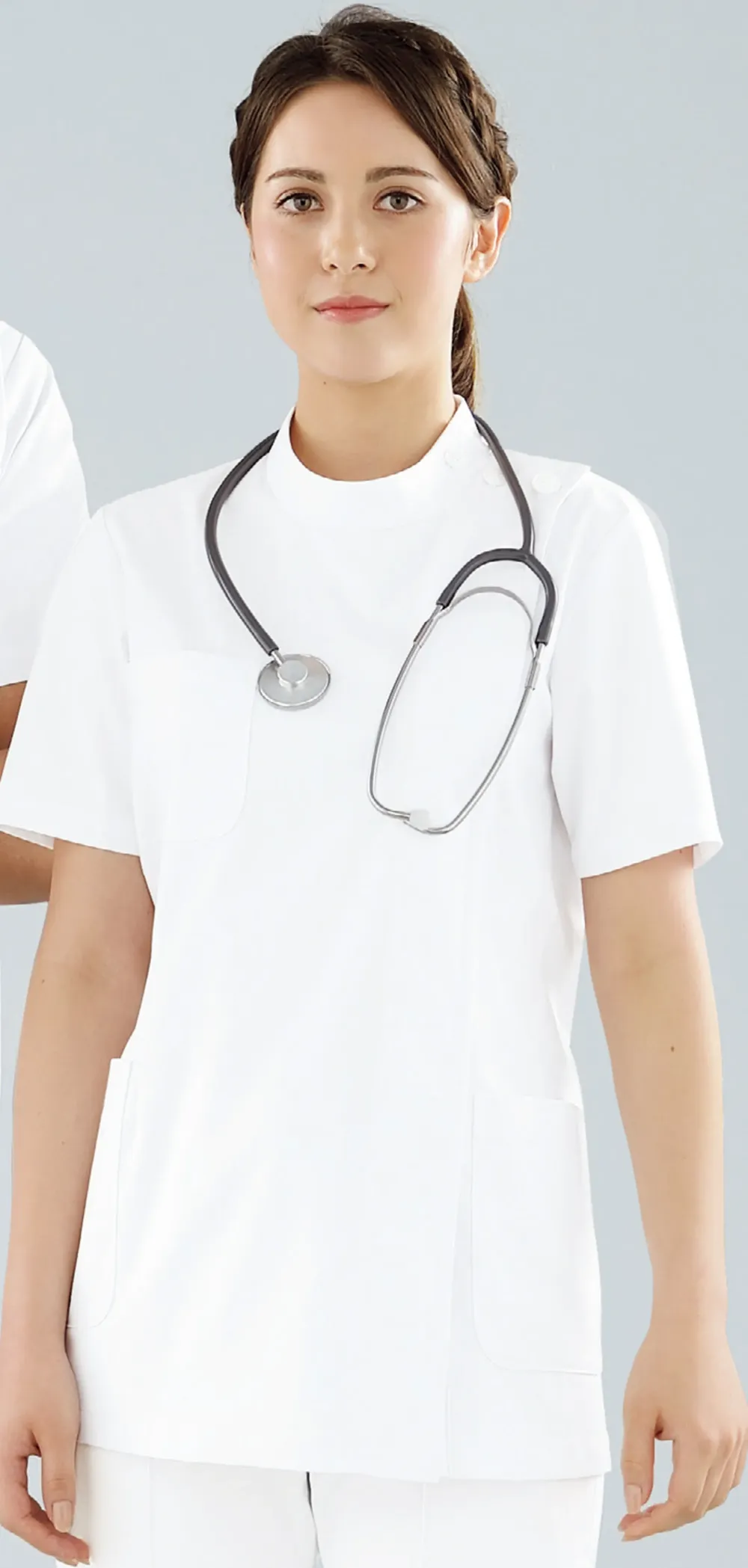 レディス医務衣半袖 KAZEN REP105-C10 白衣・診察衣・ナース服・介護服の専門店