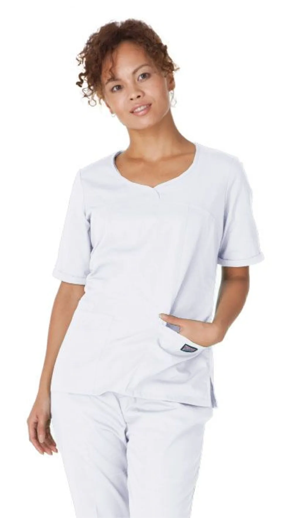 半袖無地 CHEROKEE チェロキー 4746WHTW 白衣・診察衣・ナース服・介護服の専門店 医療白衣com